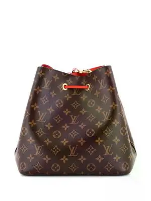 LOUIS VUITTON Monogram Canvas Neonoe Mm Bucket Bag - Red