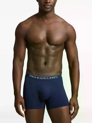 Polo Ralph Lauren Logo-waistband Pack Of Three Boxer Briefs - Blue
