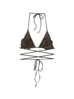 Magda Butrym Wrap-around Halterneck Bikini Top - Brown
