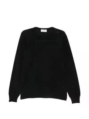 GRAN SASSO Crew Neck Fine Knit Sweater - Black