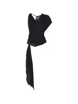 Jacquemus Le Souk Draped Asymmetric Top - Grey