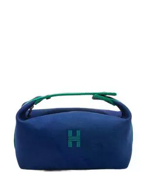 Hermès Bride-a-brac Toile H Canvas Pouch - Blue