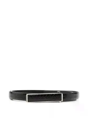 TOM FORD Crocodile-effect Plaque-buckle Belt - Black