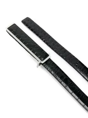 TOM FORD Crocodile-effect Plaque-buckle Belt