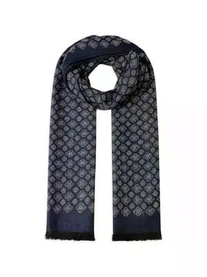HACKETT LONDON Tile-patterned Fringed Scarf