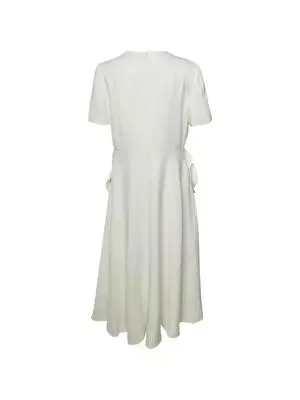 Valentino Garavani Cream Rose Appliqué Midi Dress