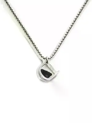 Dior D Logo Crystal Pendant Necklace