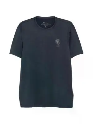 BLAUER. Logo-print Crew-neck T-shirt - Blue
