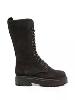 LE SILLA Lace-up Suede Ankle Boots