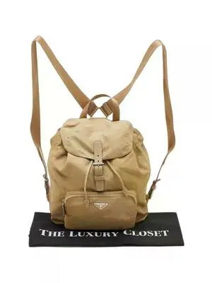 Prada Logo-detail Drawstring Backpack - Neutrals