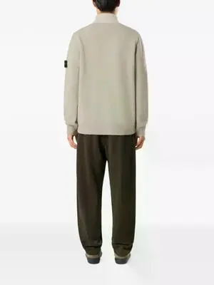 Stone Island Logo Patch Button-up Sweater - Neutrals