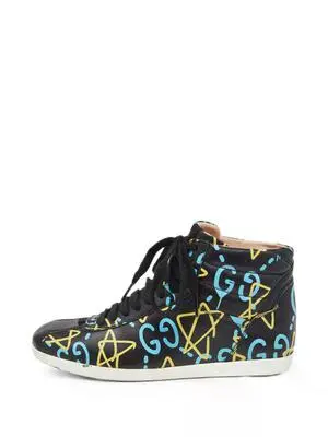 Gucci Ghost Graffiti-print Sneakers - Black