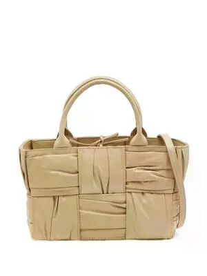 Bottega Veneta Small Arco Intrecciato Leather Tote Bag Neutrals