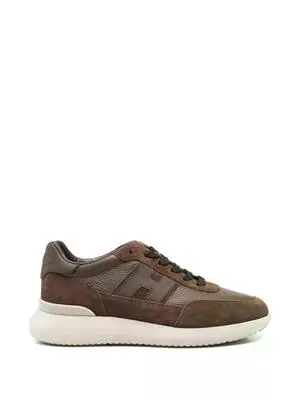Hogan Paneled Lace-up Sneakers - Brown