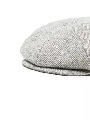 GRAN SASSO Herringbone Wool Cap - Grey