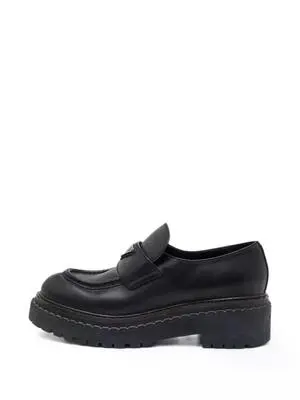 Prada Triangle Platform Loafers - Black