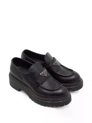 Prada Triangle Platform Loafers