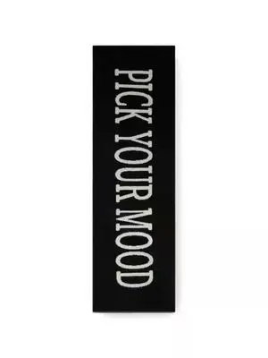 Alberta Ferretti Slogan-intarsia Knitted Scarf - Black