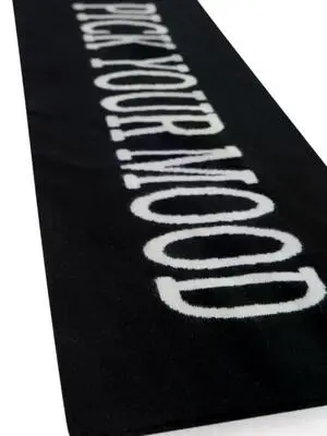 Alberta Ferretti Slogan-intarsia Knitted Scarf