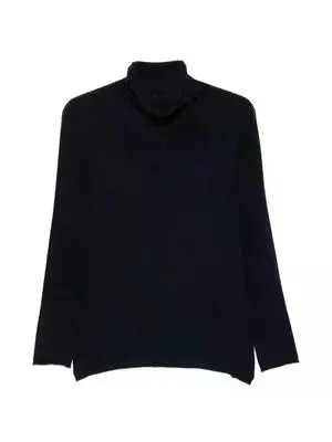 BEYOU Roll Neck Wool Sweater - Blue