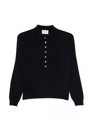 BEYOU Button-up Knitted Polo Sweater