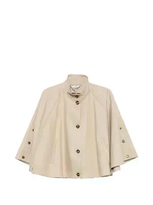 Max Mara Water-repellent Gabardine Cape - Neutrals