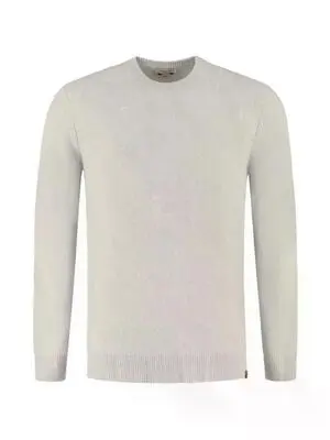 Jacob Cohen Logo-patch Ribbed-trim Sweater - Neutrals