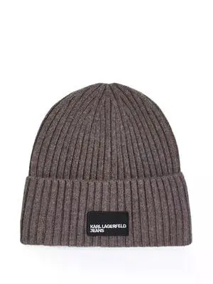 Karl Lagerfeld Logo-patch Beanie - Grey