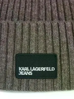 Karl Lagerfeld Ribbed Knit Beanie