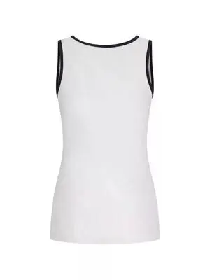 HOUSE OF GRAVITY Ribbed Knit Sleeveless Top With Logo Embroidery