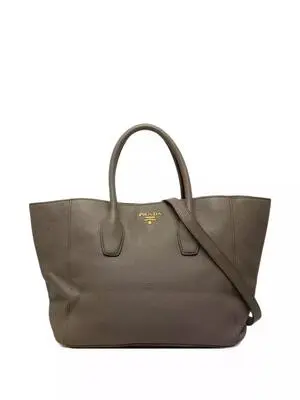 Prada Vitello Daino Convertible Tote - Brown