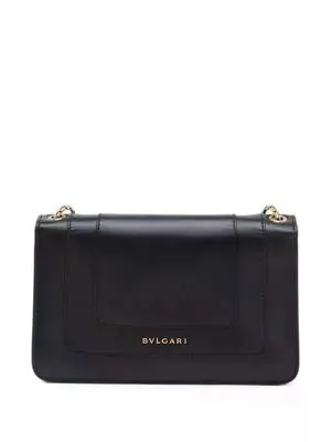 BVLGARI Serpenti Leather Shoulder Bag - Black