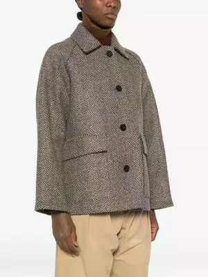 Harris Wharf London Herringbone Pattern Flap-pocket Jacket