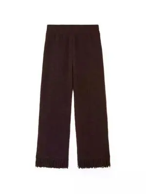 Alanui Milano Stitch Trousers With Fringed Trim - Brown