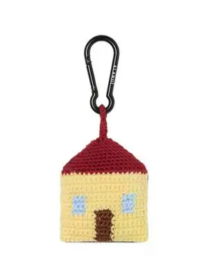 Alanui Casa Amigurumi Crochet Keyring - Yellow