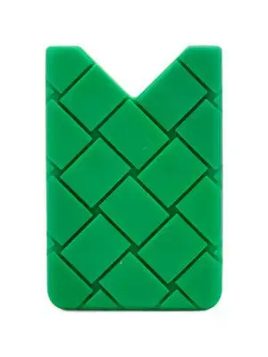 Bottega Veneta Intreccio Patterned Card Holder - Green