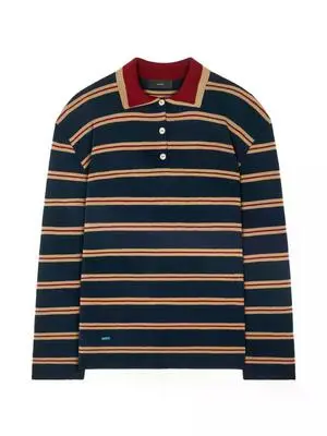Alanui Striped Double-collar Polo Shirt