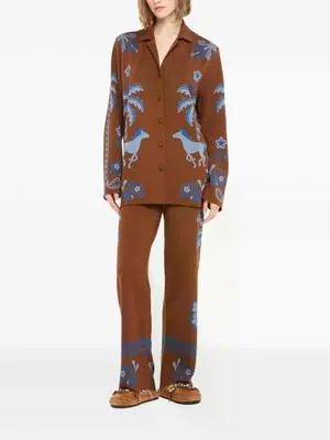 Alanui Jacquard-knit Shirt With Island Motif