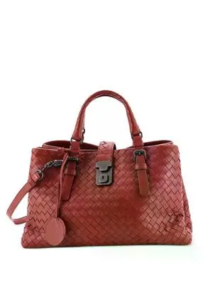 Bottega Veneta Roma Bag Intrecciato Nappa Small Tote Bag - Red