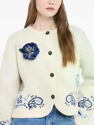 Alanui Hibiscus Embroidered Brooch