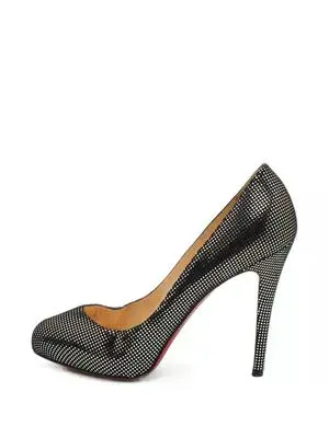 CHRISTIAN LOUBOUTIN Embossed Round-toe Pumps - Black