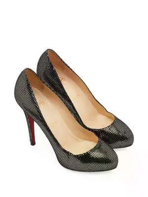 CHRISTIAN LOUBOUTIN Embossed Round-toe Pumps