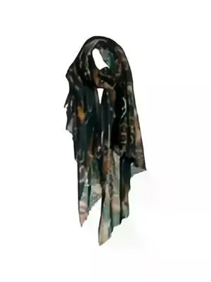 MIRROR IN THE SKY Paisley-print Frayed Scarf - Black