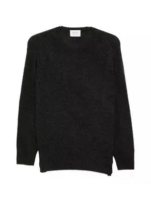 BEYOU Side-slit Sweater - Grey