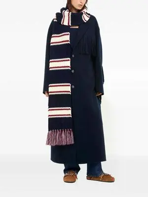 Alanui Rugby Club Striped Fringed Scarf - Blue