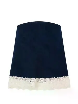 Alanui Strapless Top With Lace Trim - Blue