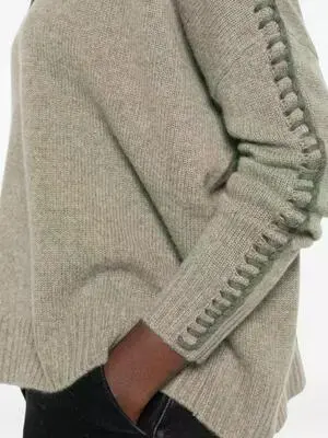 KUJTEN Whipstitch Trim Sweater - Green