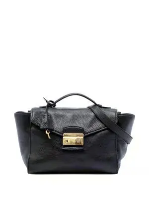 Prada 2013-2026 Vitello Daino Soundlock Satchel - Black