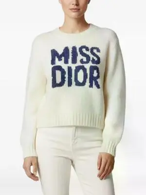 Dior Miss Intarsia Knit Sweater - Neutrals