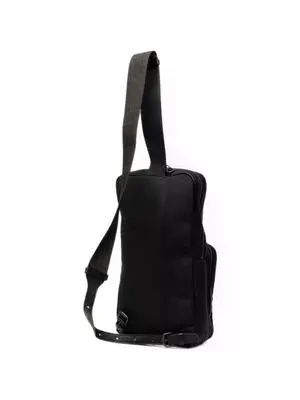 Bottega Veneta 2012-2026 Canvas And Nappa Intrecciato Sling Bag Crossbody Bag - Black